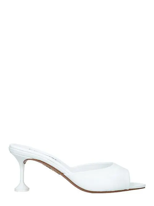 AQUAZZURA Bisous 65 Leather Mules - White