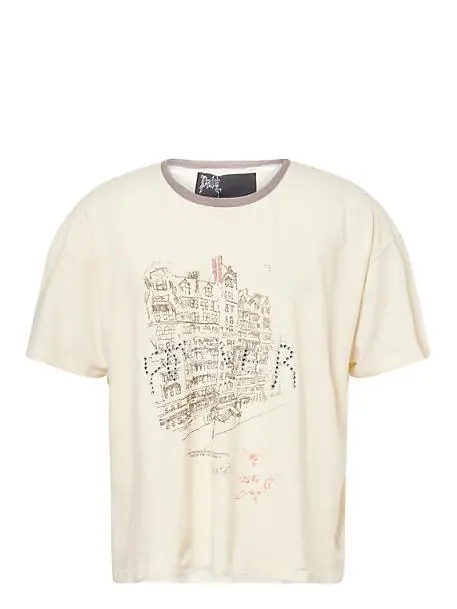 PALY HOLLYWOOD Chelsea Hotel Graphic-print Cotton T-shirt - White