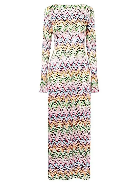 Missoni Chevron Open-back Knitted Maxi Dress - Multicolor