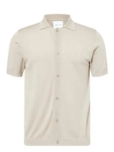 RAITH Pedro Button-up Knitted Polo Shirt - Cream