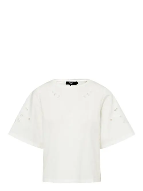 Max Mara Embroidered Cotton Top - White
