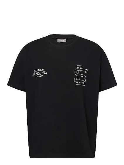 CLUB 1984 Athletics Logo-embroidered Cotton T-shirt Xxl - Black