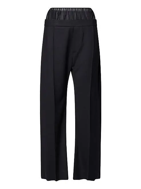 Victoria Beckham Sheer-panel Straight-leg Trousers - Black