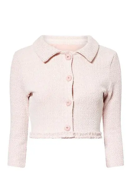 Devon Windsor Brielle Cropped Woven Jacket - Rose Cream