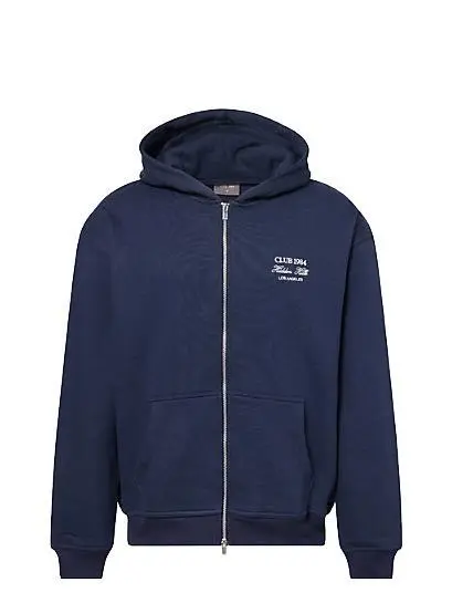 CLUB 1984 Logo-embroidered Cotton Hoody - Navy