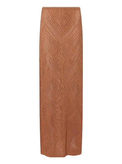 Devon Windsor Knit Maxi Skirt - Almond