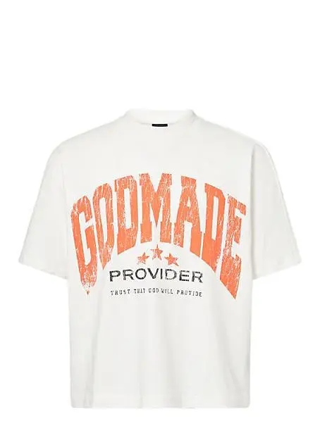 GODMADE Provider Graphic-print Cotton T-shirt - Off White