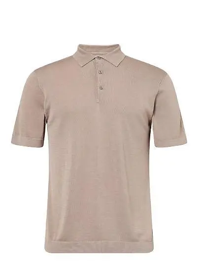 RAITH Pablo Short-sleeve Knitted Polo Top - Sand