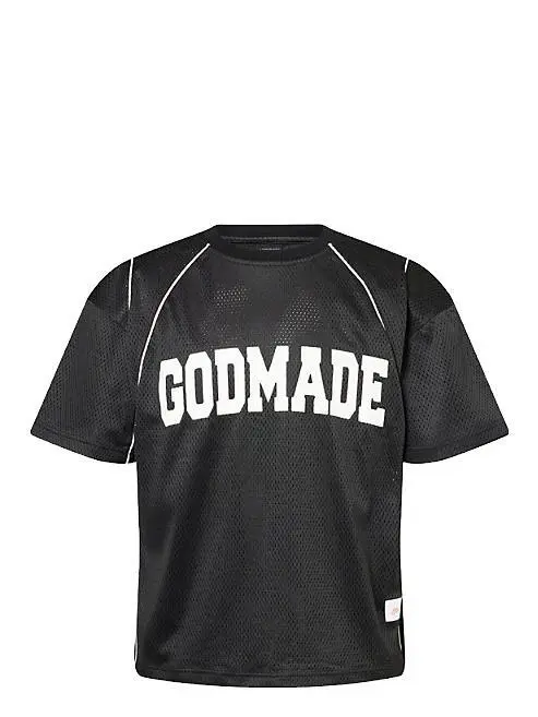 GODMADE Logo-print Perforated Jersey T-shirt - Black
