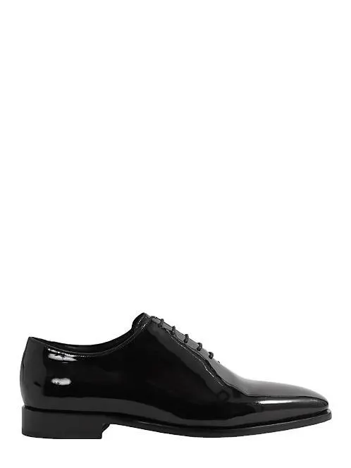 REISS Lace-up Patent-leather Shoes - Black