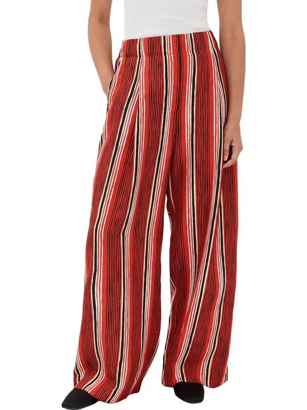 Proenza Schouler Amira Printed Silk Habotai Pants - Vermillion Multi