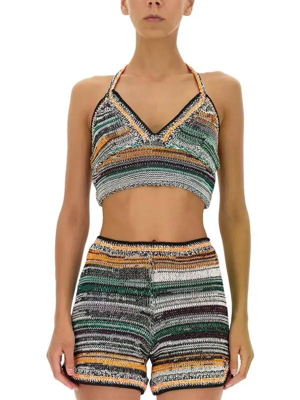MIISTA Halterneck Cropped Top - Neutrals
