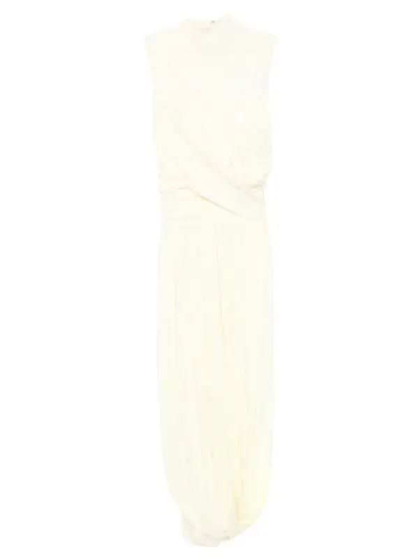 SELF-PORTRAIT Wrap Midi Dress - Neutrals