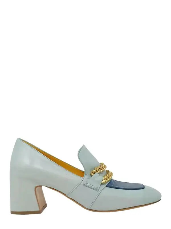 MADISON MAISON Chain-detail Leather Loafers - Blue