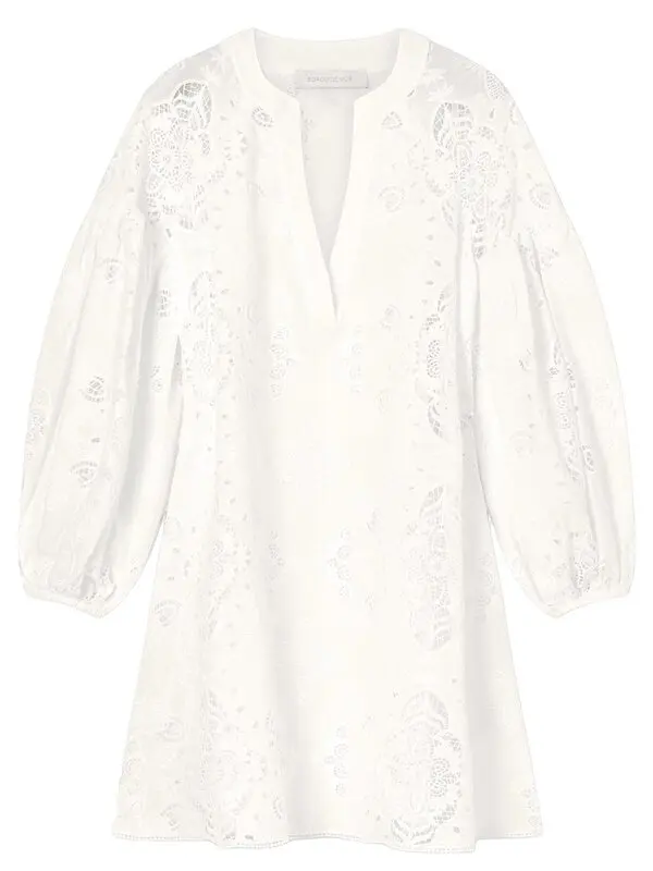 Borgo De Nor Harlow Cotton-blend Lace Mini Dress - White