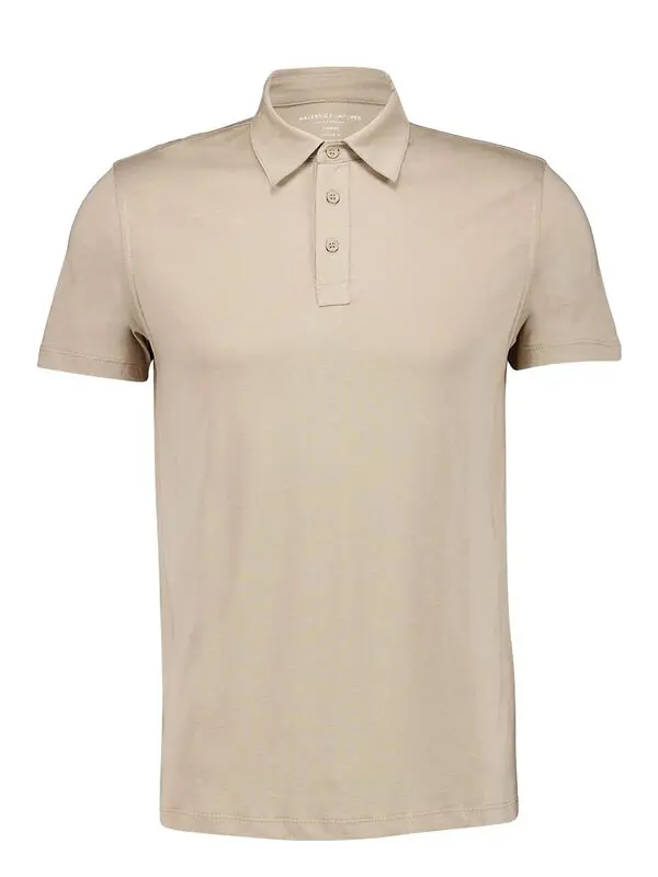 Majestic Filatures Desert Lyocell Organic Cotton Short-sleeved Polo Shirt - Beige