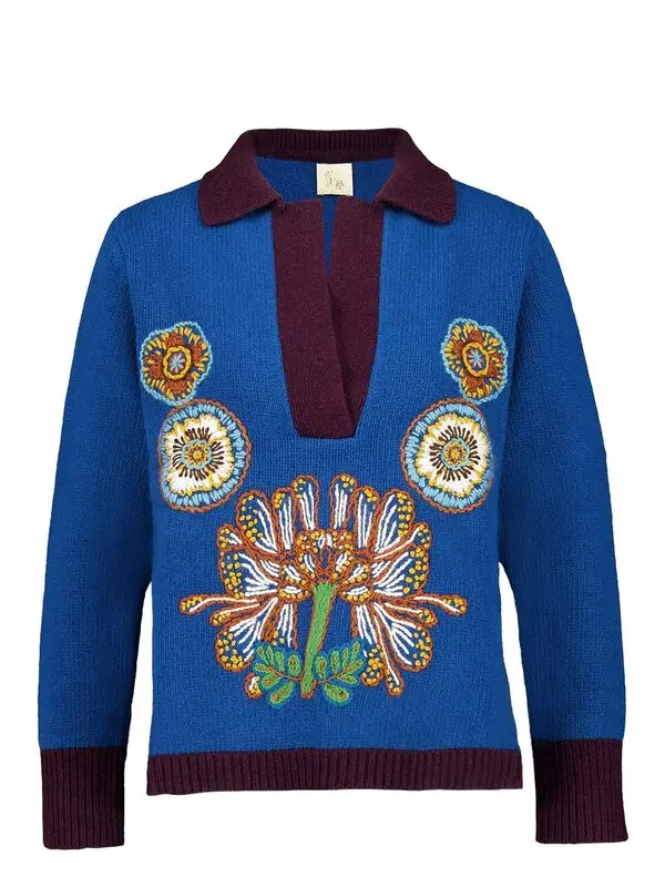 PAULA Oyester Flower Merino Wool Jumper - Multicolour