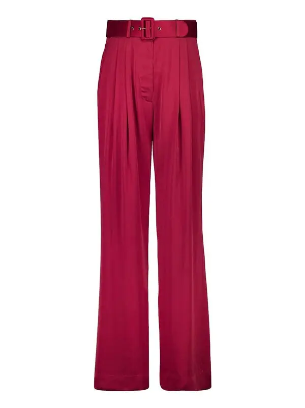 Zimmermann Loose Fit Tuck Silk Pants - Pink