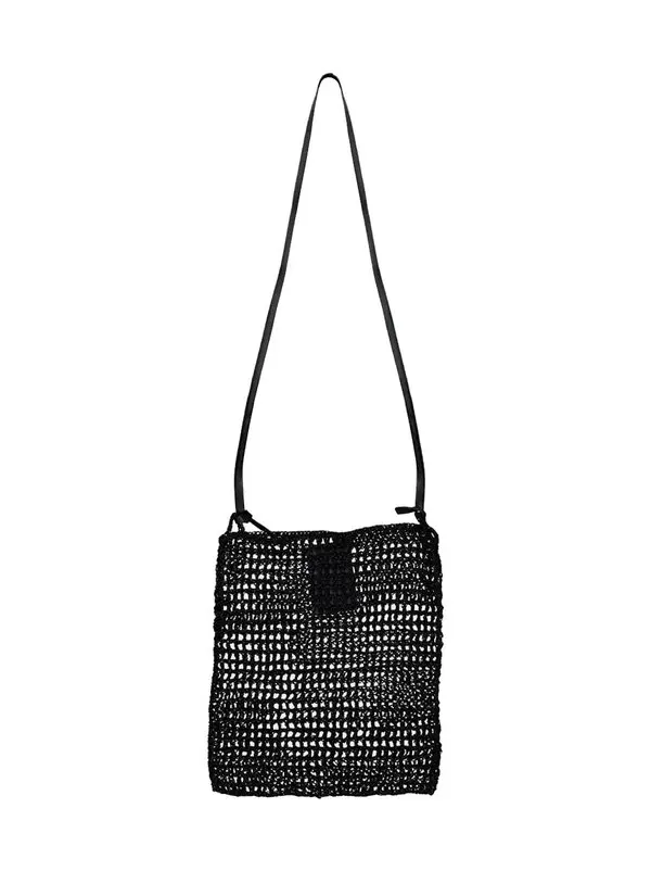 Dragon Diffusion Knit Hobo Leather Tote - Black