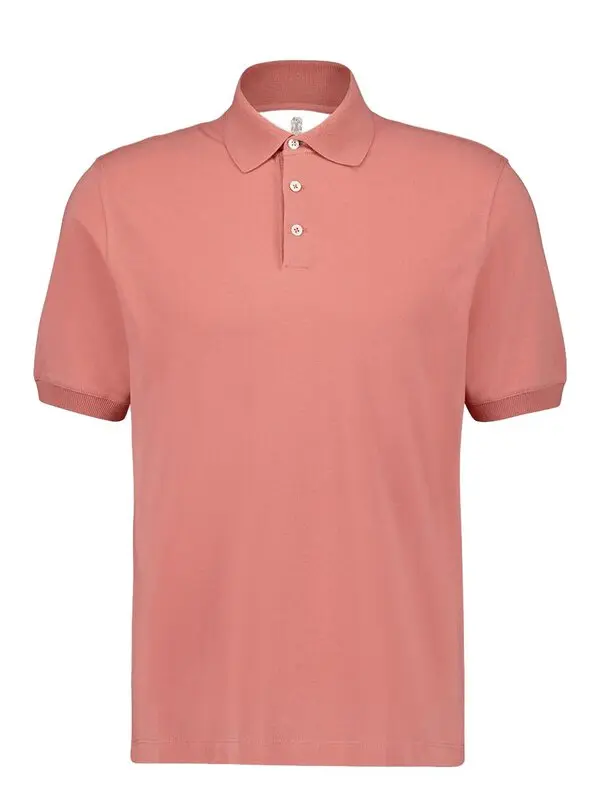Brunello Cucinelli Salmon Short-sleeved Polo Shirt - Pink