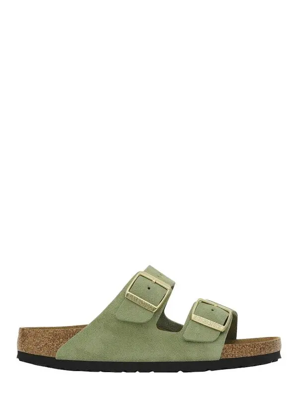 BIRKENSTOCK Arizona Soft Footbed Suede Leather Sandals - Green Tea