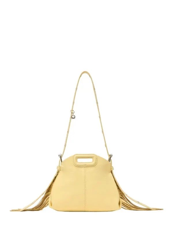 Maje Leather Miss M Mini Bag - Pale Yellow
