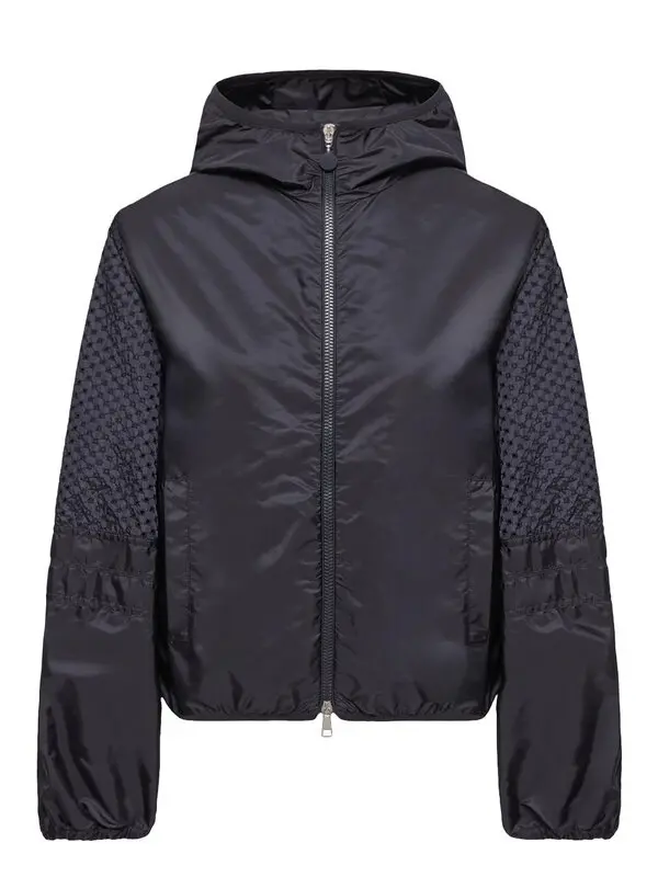 Moncler Zelkova San Gallo-trimmed Hooded Rain Jacket - Blue