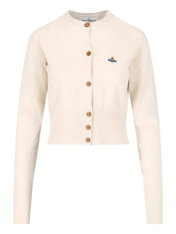 VIVIENNE WESTWOOD Bea Logo Cardigan - Cream