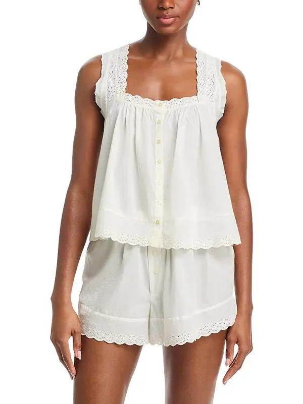 The Great. The Eyelet Tank - True White