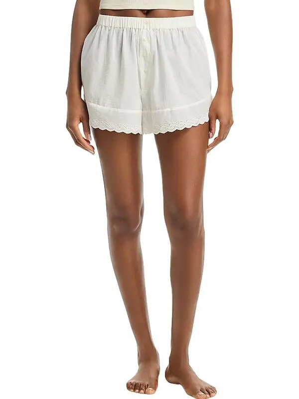 The Great. The Eyelet Tape Shorts - True White