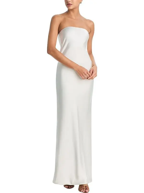 Norma Kamali Bias Strapless Gown - Porcelain