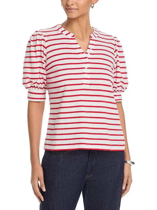 Rails Jewel Top - Scarlet Ivory Stripe