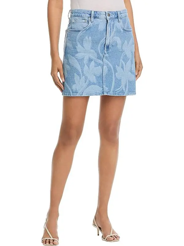 Rails Burbank Denim Skirt - Floral Laser