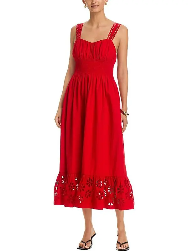 Rails Moira Eyelet Trim Midi Dress - Scarlet