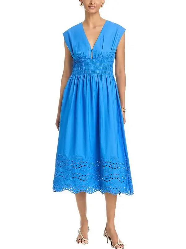 Rails Roxanne Smocked Waist Midi Dress - Harbor Blue