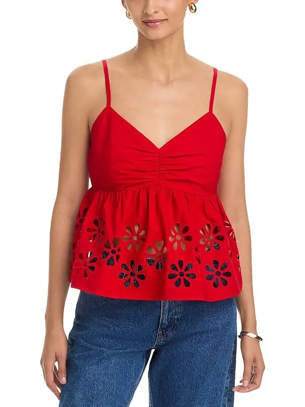 Rails Eyelet Camisole - Scarlet