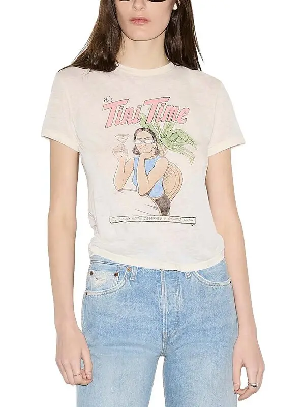 RE/DONE Classic Tini Time Tee - Vintage White