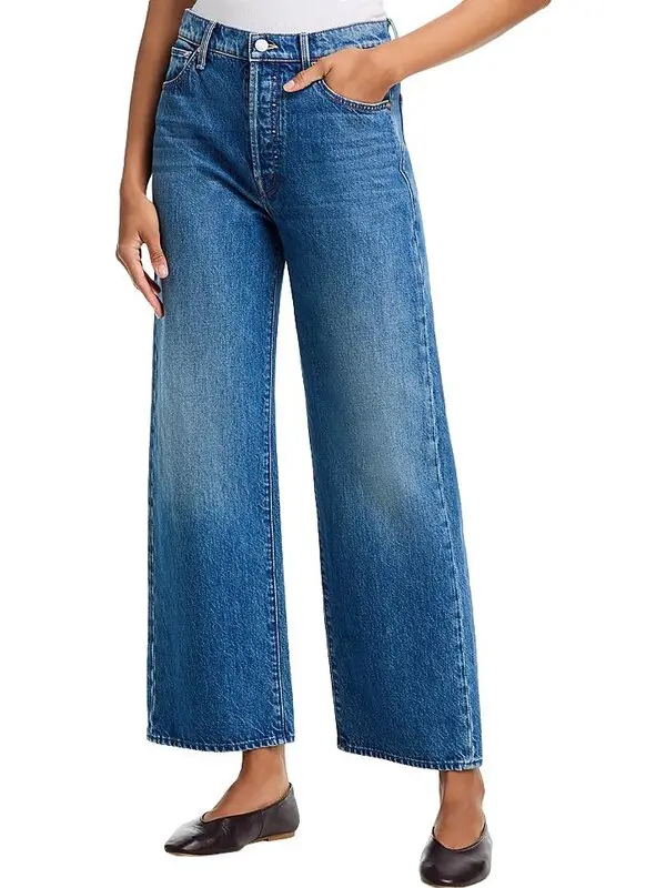 MOTHER The Dodger Button Flood Jeans - Green Thumb