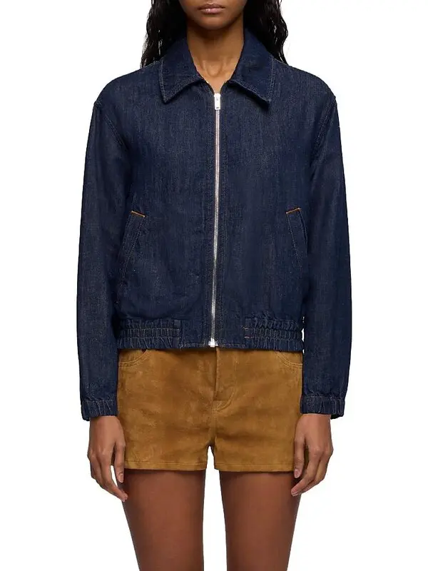 7 For All Mankind Denim Bomber Jacket - Blossom