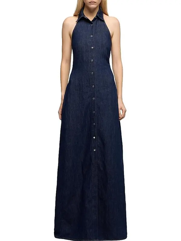 7 For All Mankind Denim Halter Maxi Dress - Blossom