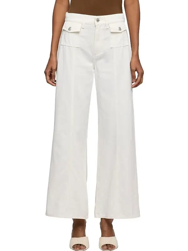 7 For All Mankind Lotta Ankle Wide-leg Jeans - Linen Ostuni