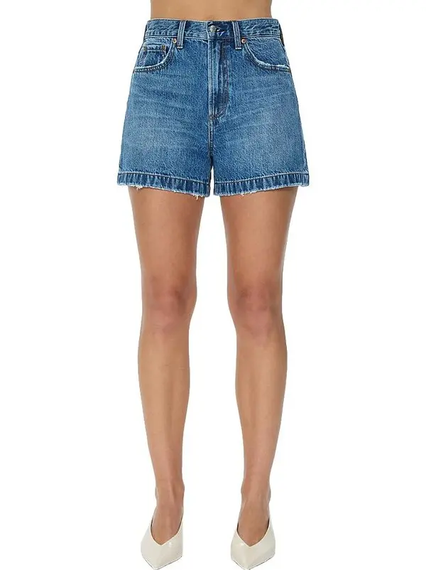 PISTOLA Saige High-rise A-line Denim Shorts - Wishbone