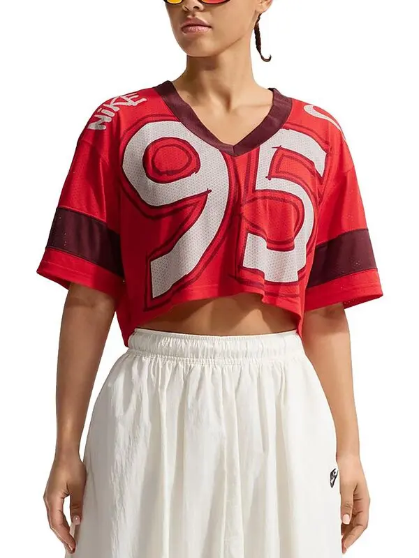 Nike Oversized Cropped Jersey Top - Unvred/cha