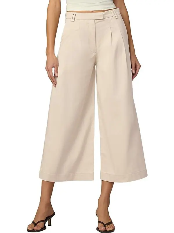 Joe's Jeans Pleated High-rise Culotte Trousers - Stone