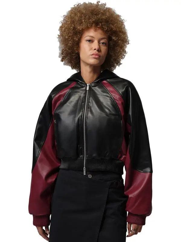 JORDAN Flight Faux Leather Jacket - Black