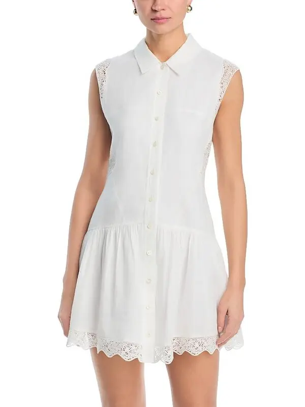 FRAME The Embroidered Day Dress - White
