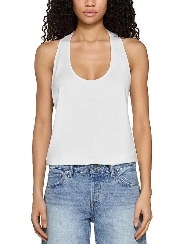 EB DENIM Valley Racer Tank Top - White