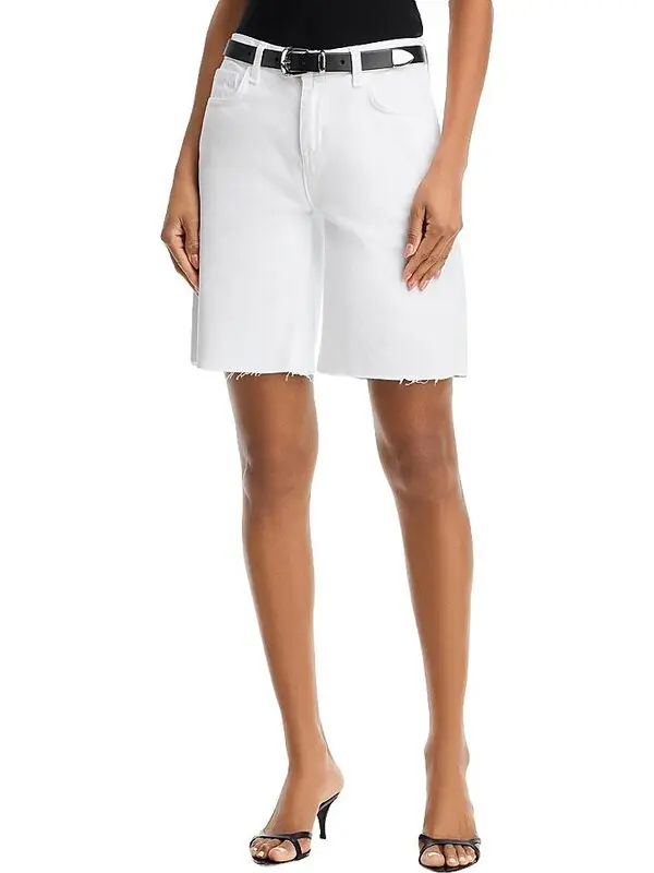 L'Agence River Mid-rise Bermuda Shorts - Blanc