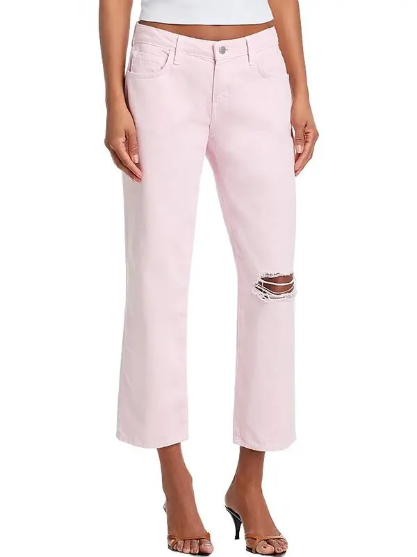 L'Agence Blaine Low Rise Crop Stovepipe Jeans - Icy Lilac