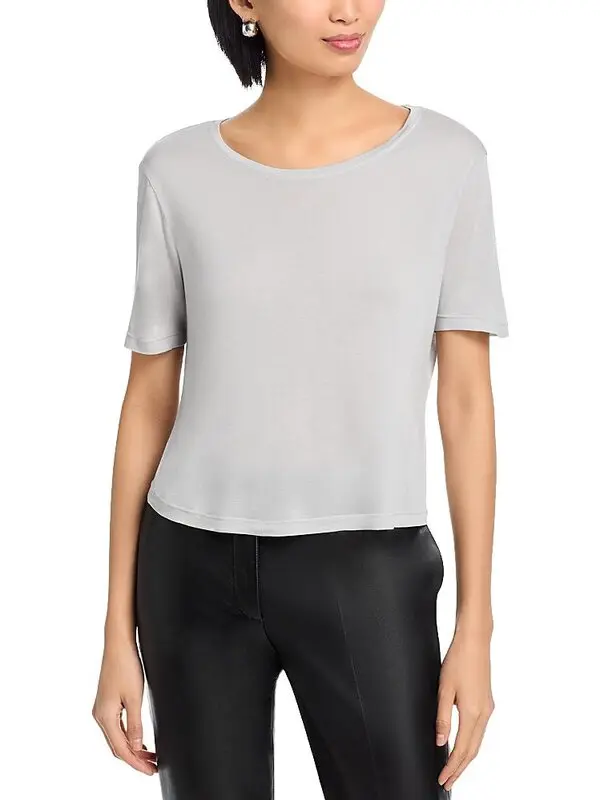 L'Agence Remy Crewneck Tee - Light Pewter